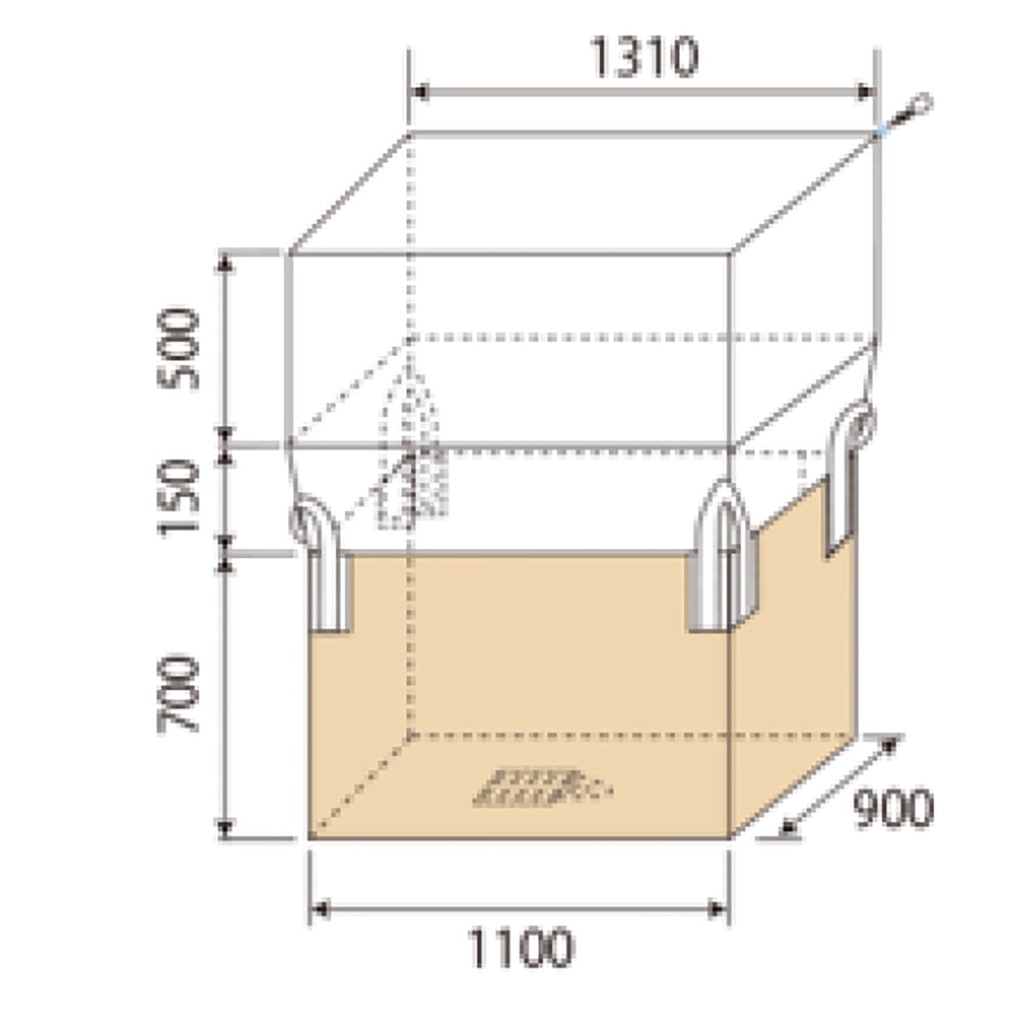 コンテナバッグ 角型 容量690L 耐荷重1000kgタイプ 排出口無し 10枚セット – GREEN CROSS-select 工事現場の安全対策用品なら